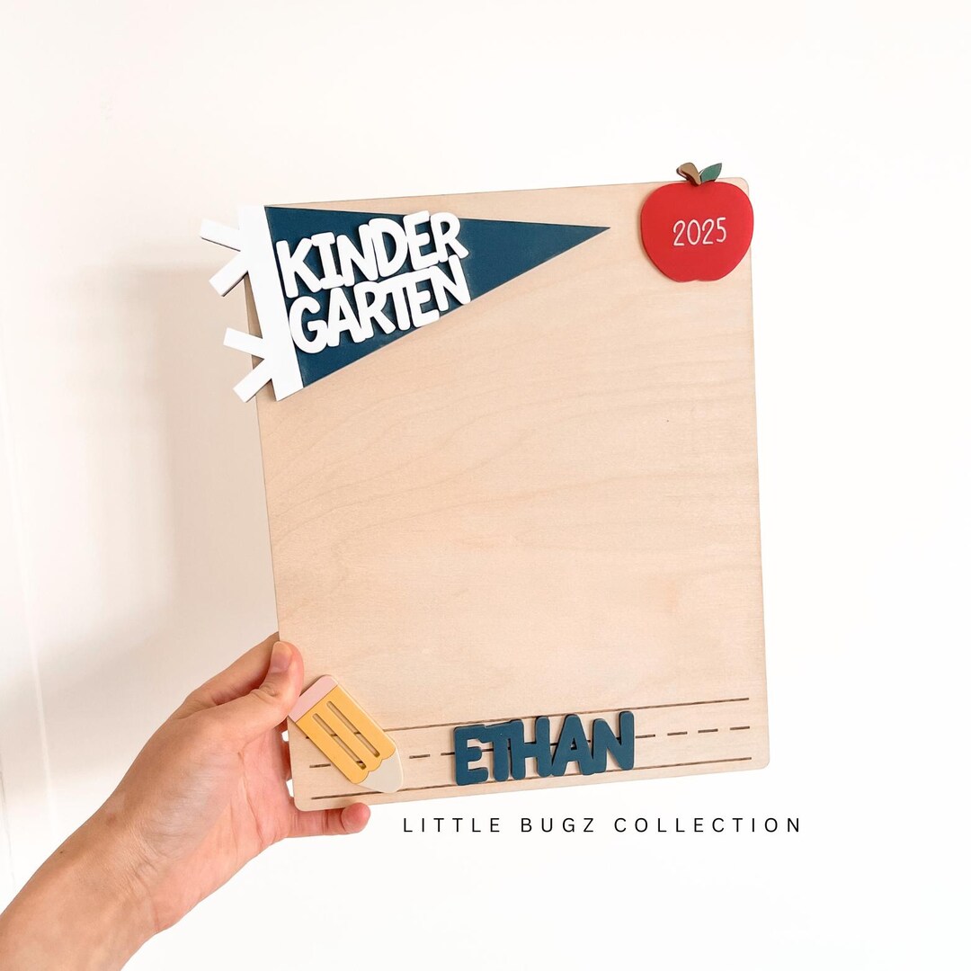 Personalized Handprint Back to School Sign, Wooden Keepsake - Etsy
