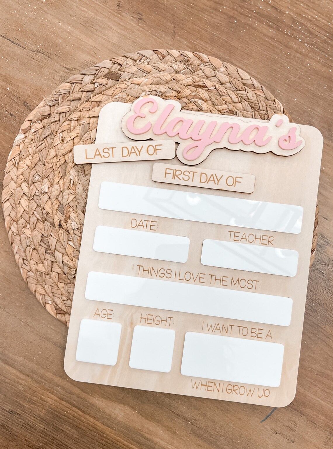 First Day of School Sign, Back to School Board, Interchangeable First ...