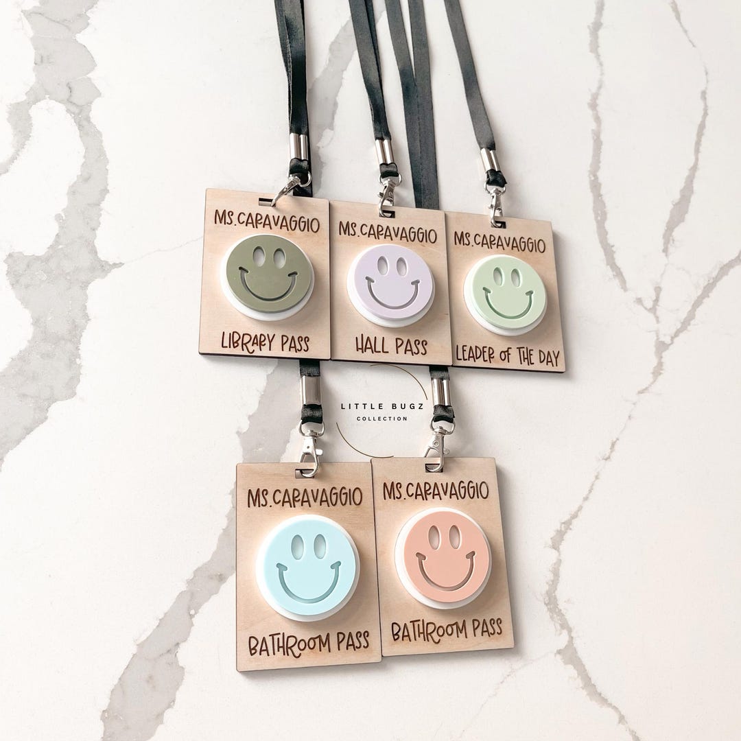 Custom Teacher Lanyard With Hall Passes, Personalized Classroom ...