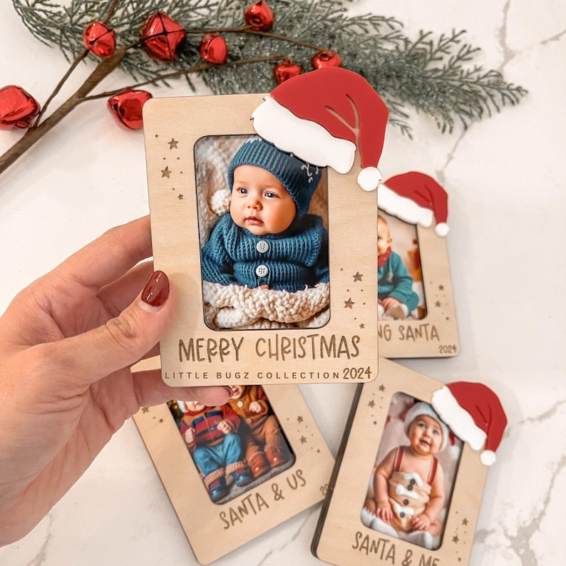 Santa Hat Christmas Photo Frame | Custom Christmas Frame - Etsy Canada