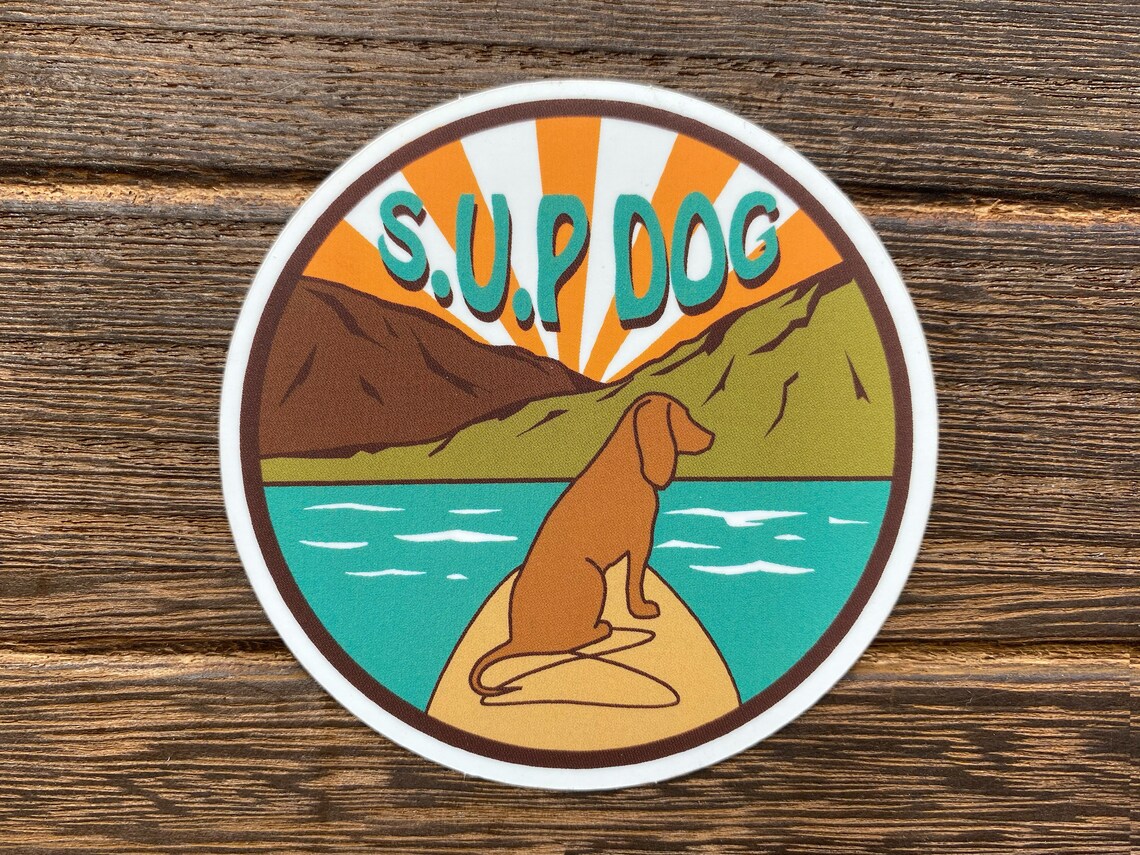 Dog Sticker / Stand up Paddle Board Sticker / Matt Vinyl - Etsy UK
