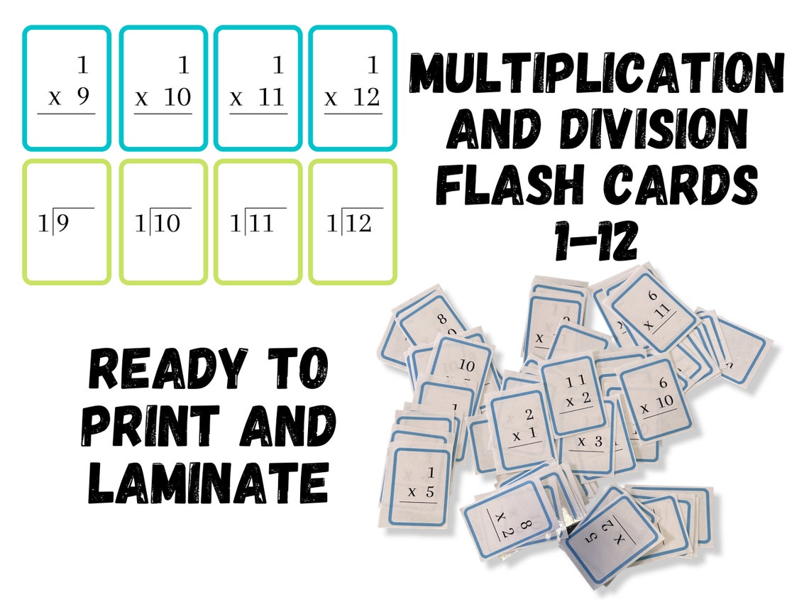 Multiplication / Division Flashcards sea - Etsy