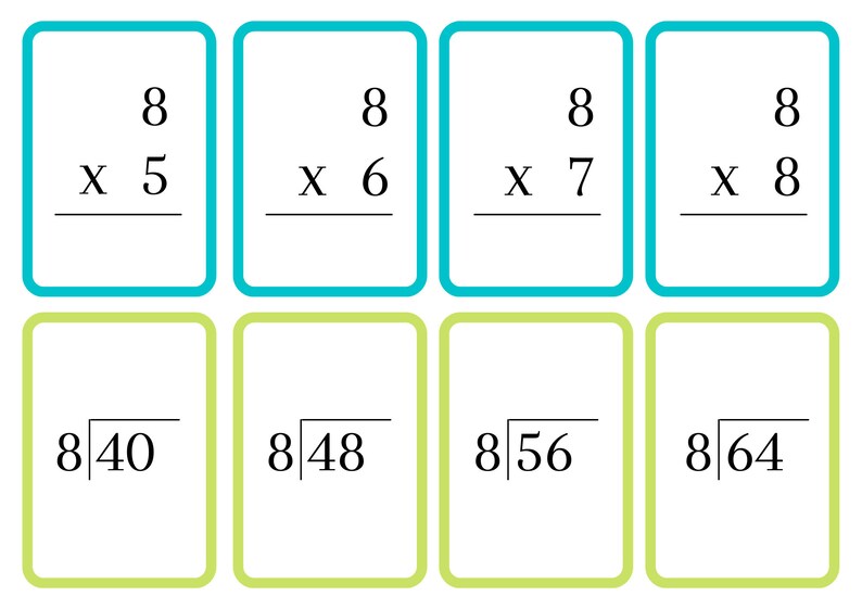 Multiplication / Division Flashcards sea - Etsy