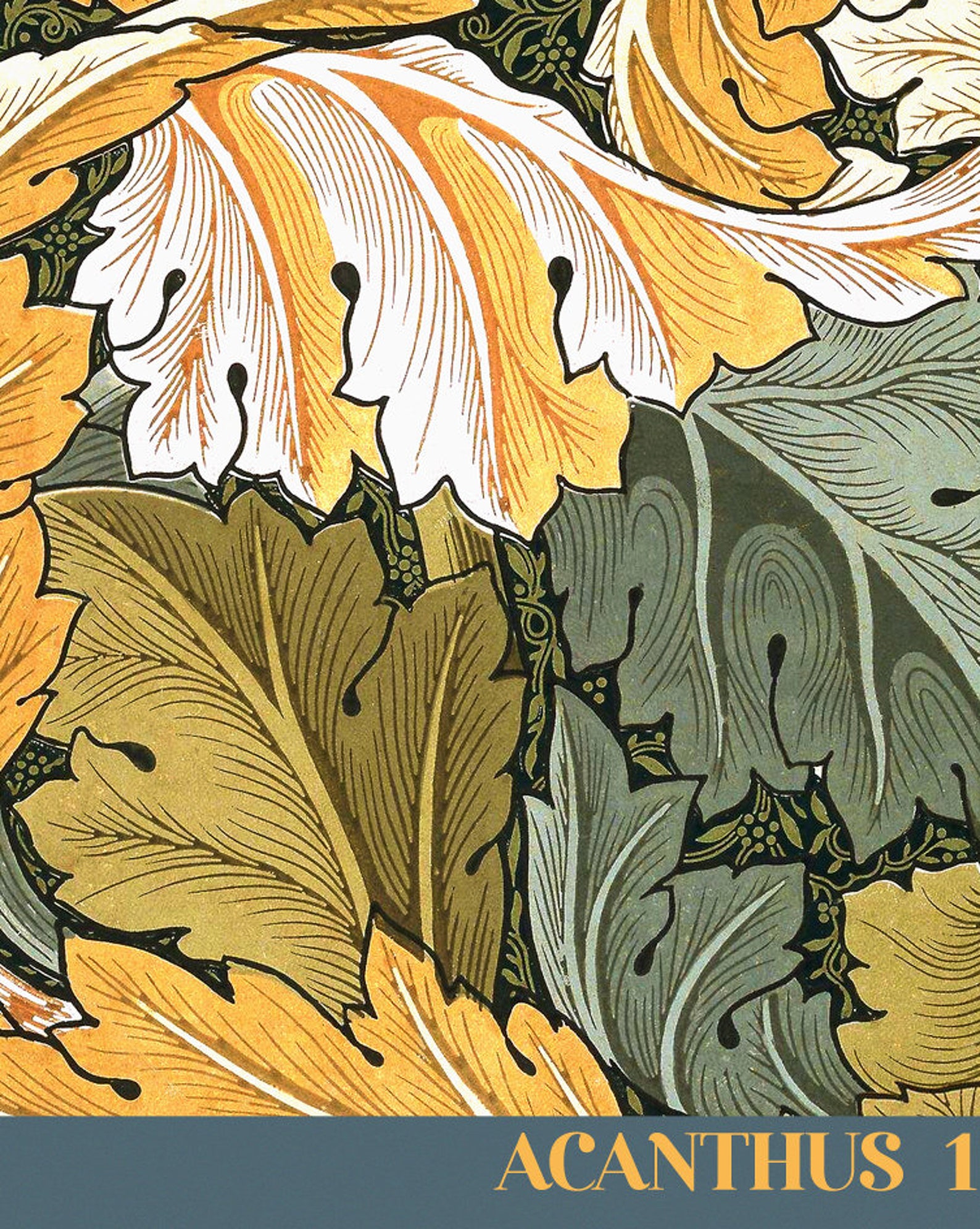 William Morris Canvas Hanging and Wooden Hanger Art Frame, Flowers ...