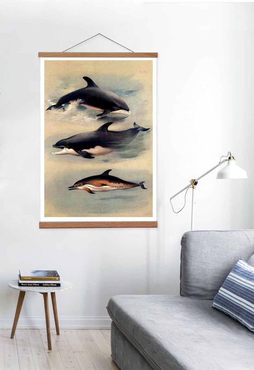 Vintage Canvas Wall Print and Wooden Hanger for Your Home - Etsy UK