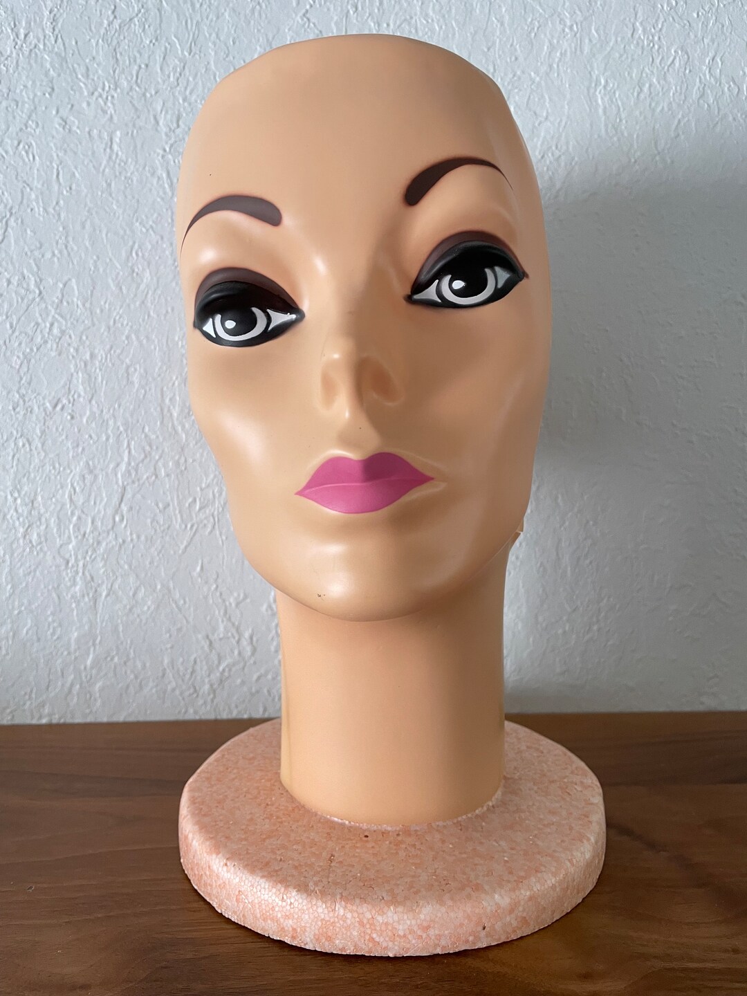 Vintage 1960s Mannequin Styrofoam Head Stand Display - Etsy