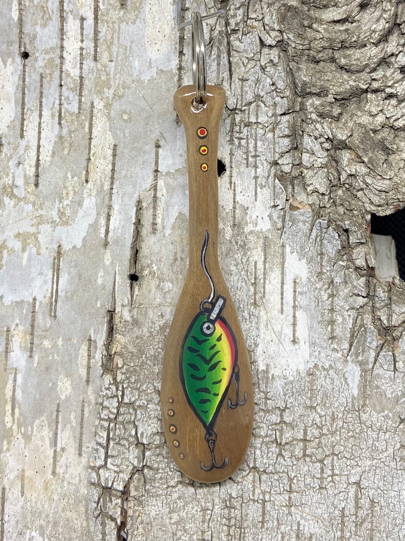 Fishing Lure Canoe Paddle Keychain - Etsy
