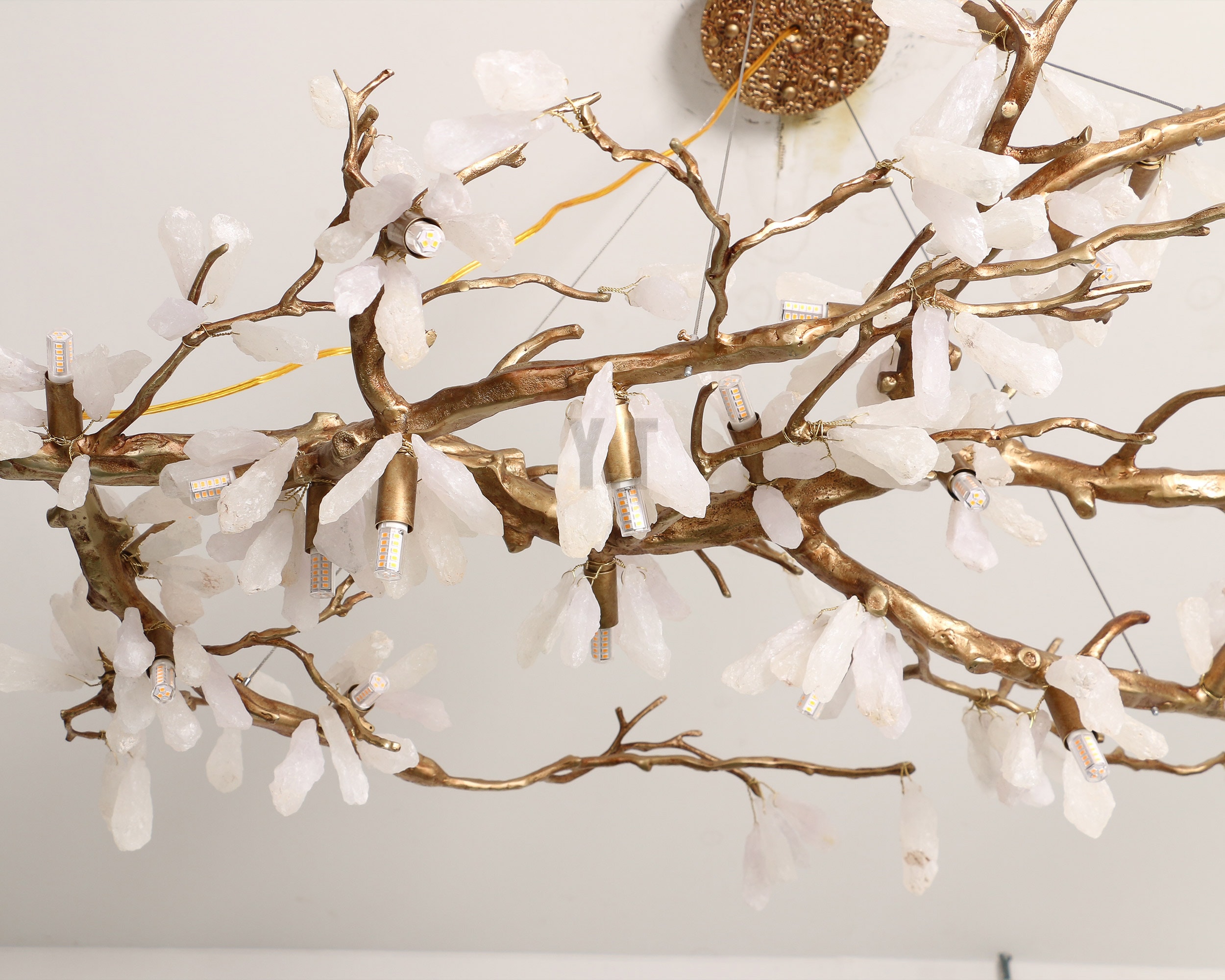 Glass Branch Chandelier Brass Pendant Light Tree - Etsy