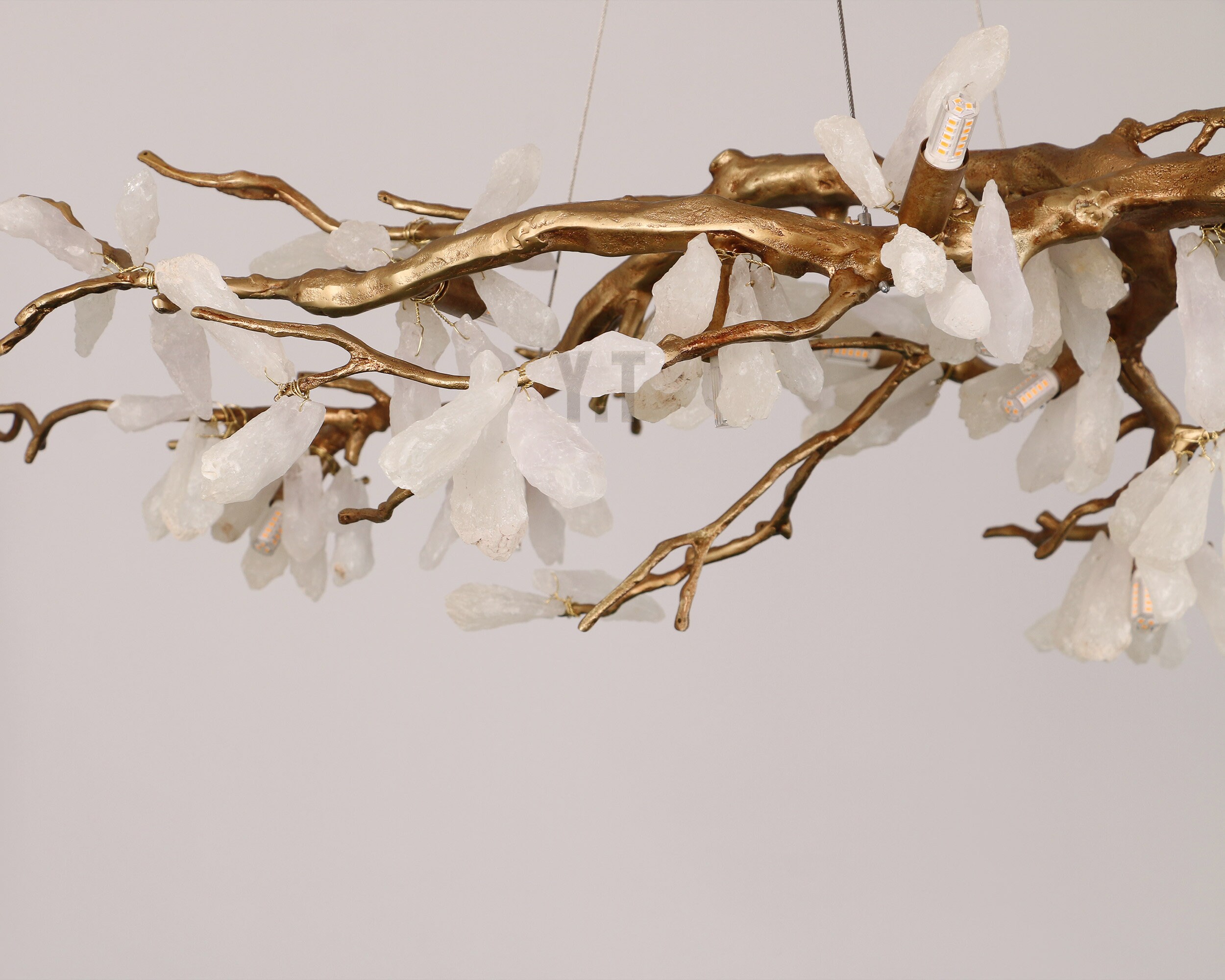 Glass Branch Chandelier Brass Pendant Light Tree - Etsy