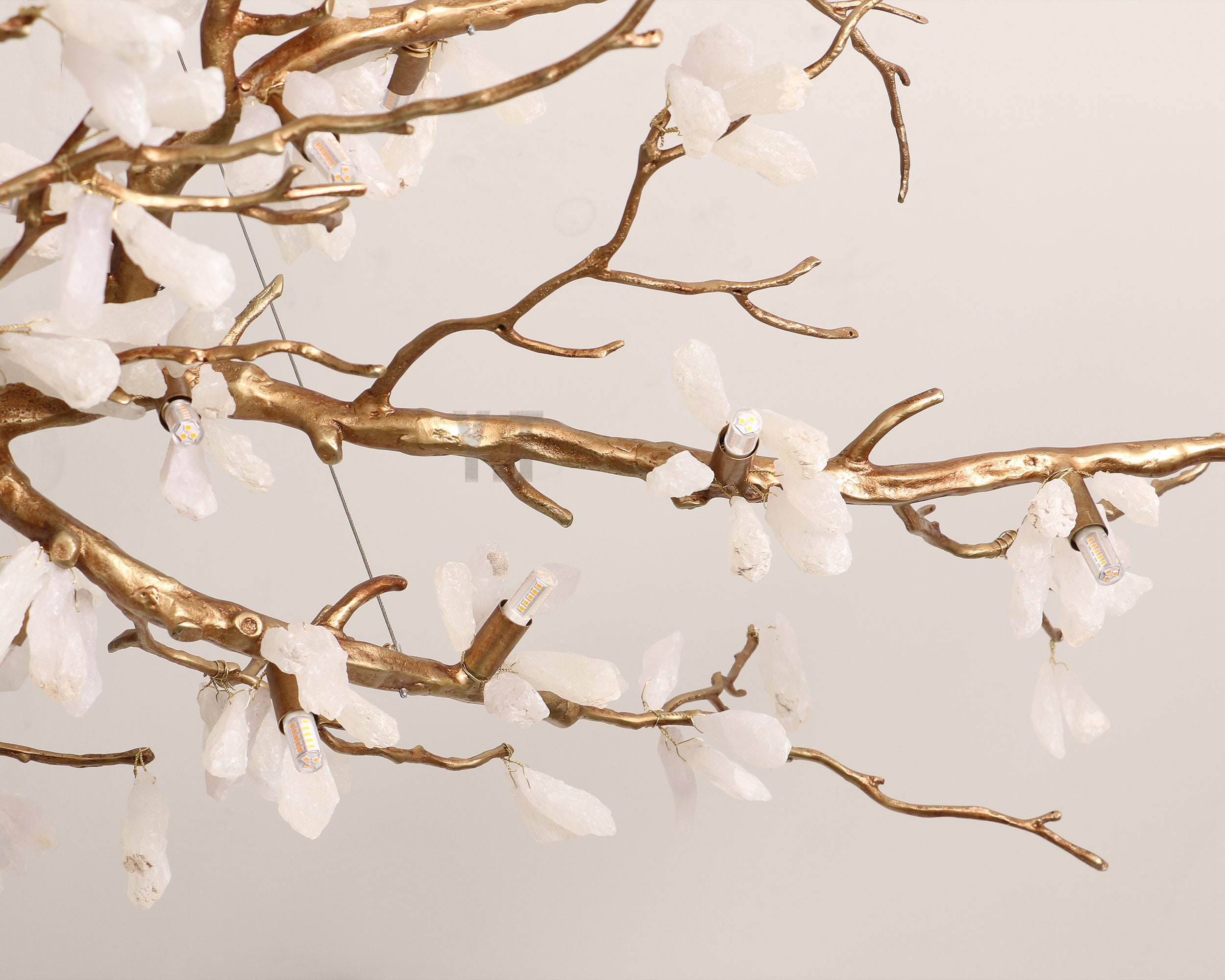 Glass Branch Chandelier Brass Pendant Light Tree - Etsy