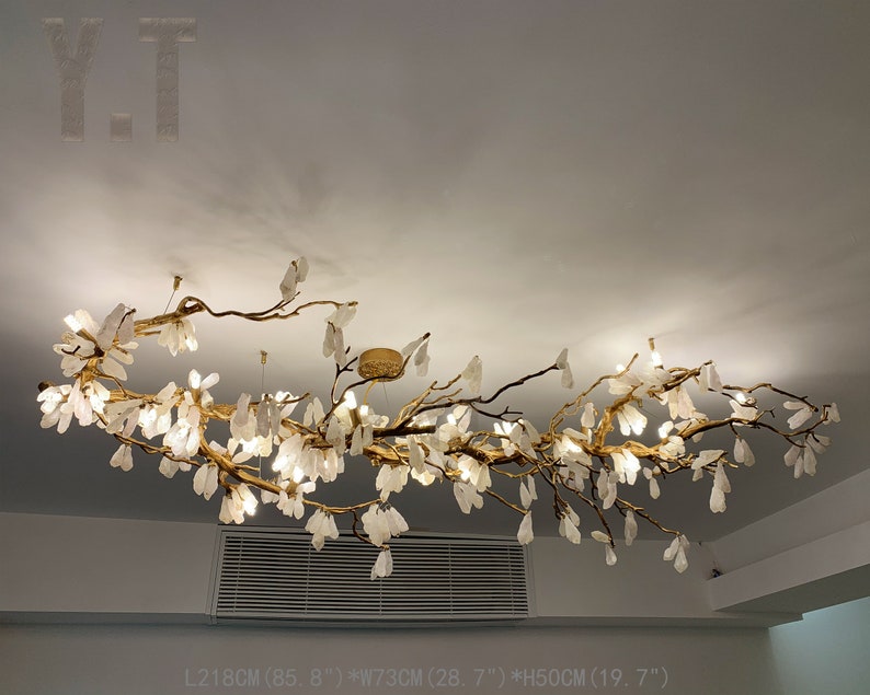 Glass Branch Chandelier Brass Pendant Light Tree - Etsy