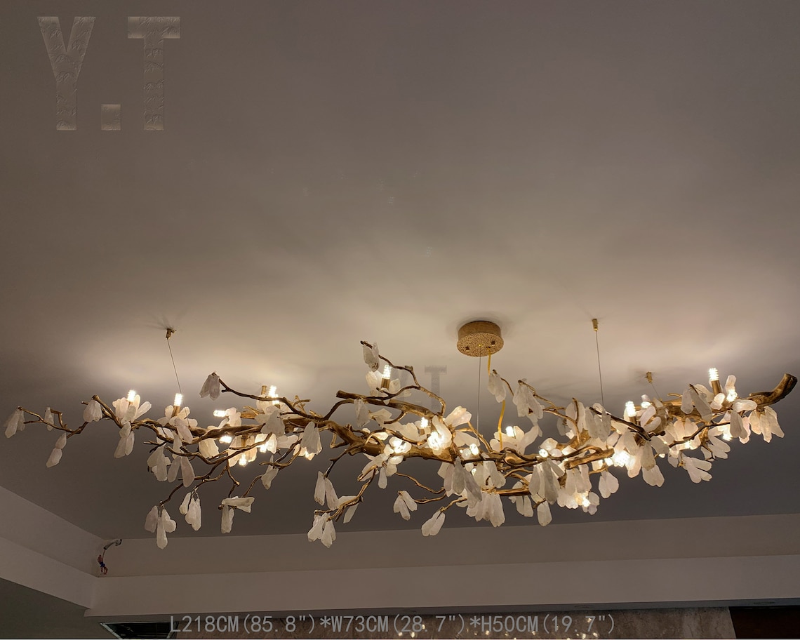 Glass Branch Chandelier Brass Pendant Light Tree - Etsy