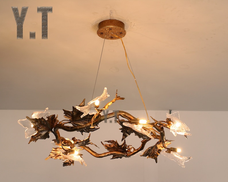 Resin Branch Chandelier Brass Pendant Light Tree - Etsy