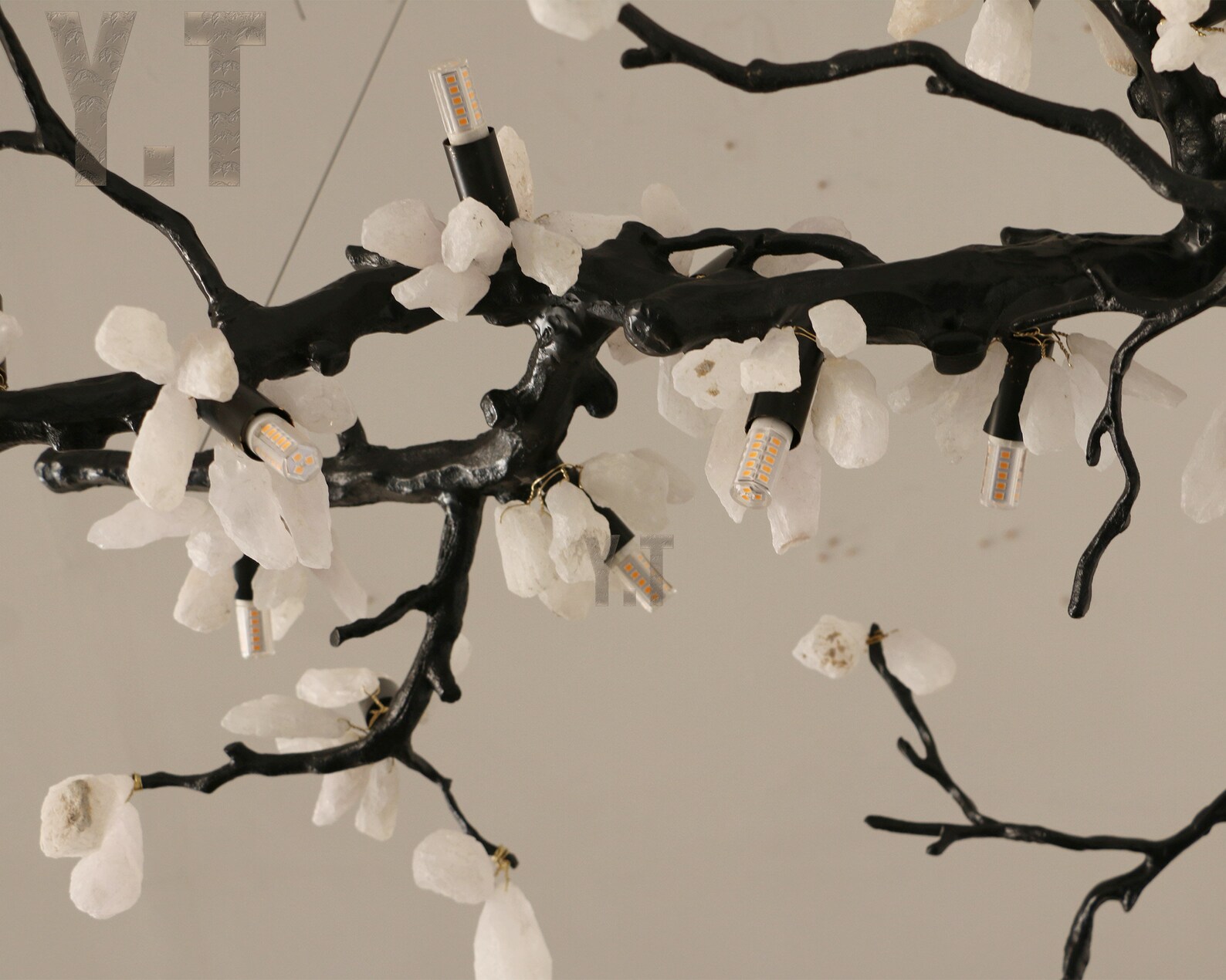 Glass Branch Chandelier: Brass Pendant Tree Ceiling Light - Etsy