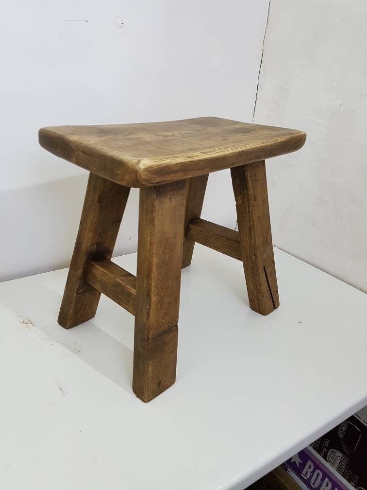 Rustic Wooden Milking Stool - Etsy UK