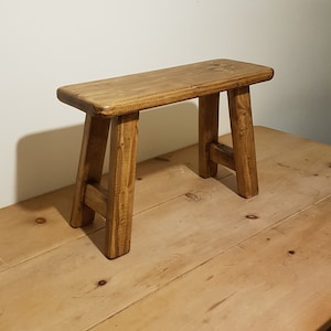 Narrow Rustic Wooden Milking Stool/ Bench - Etsy UK