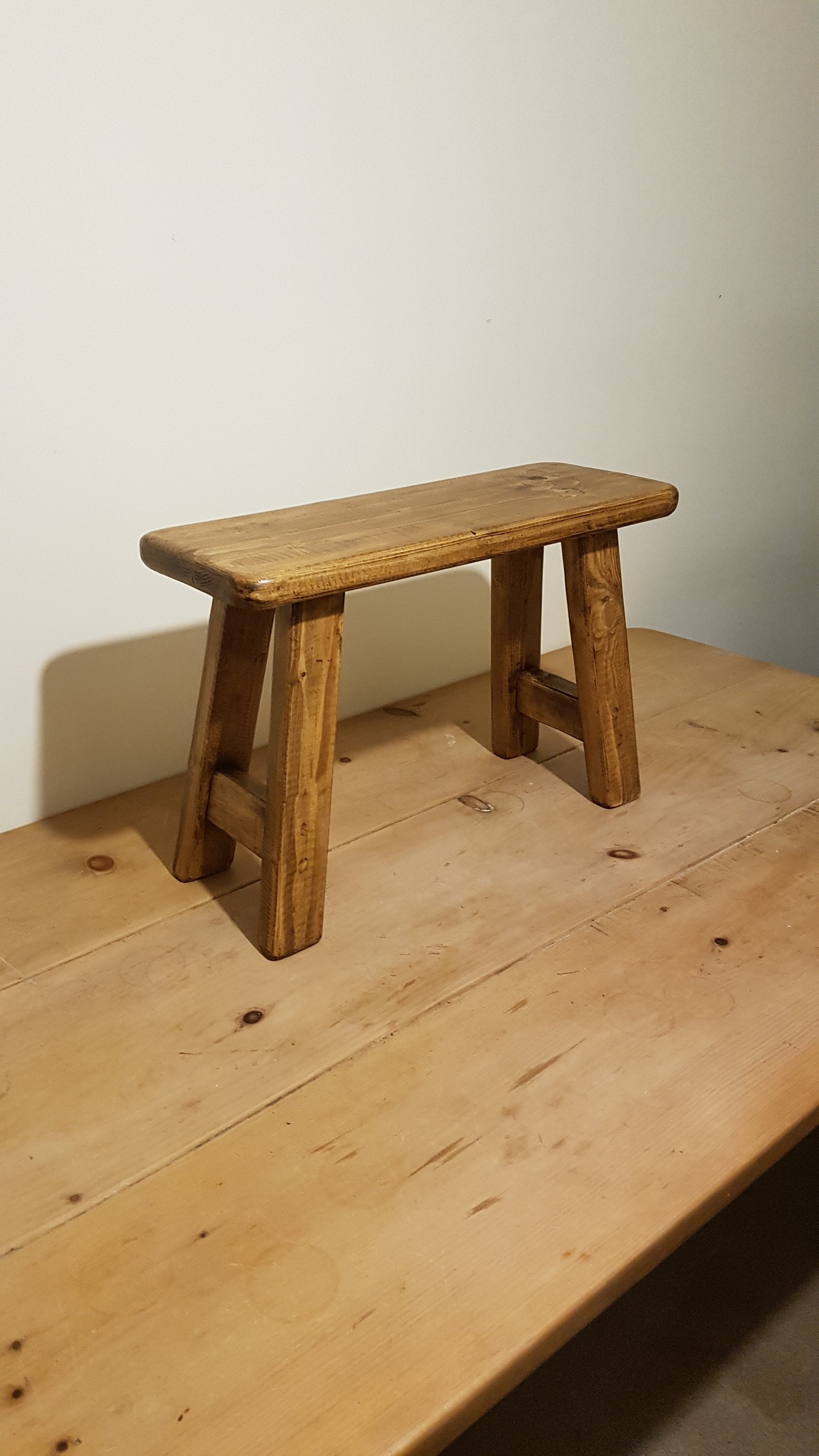 Narrow Rustic Wooden Milking Stool/ Bench - Etsy UK