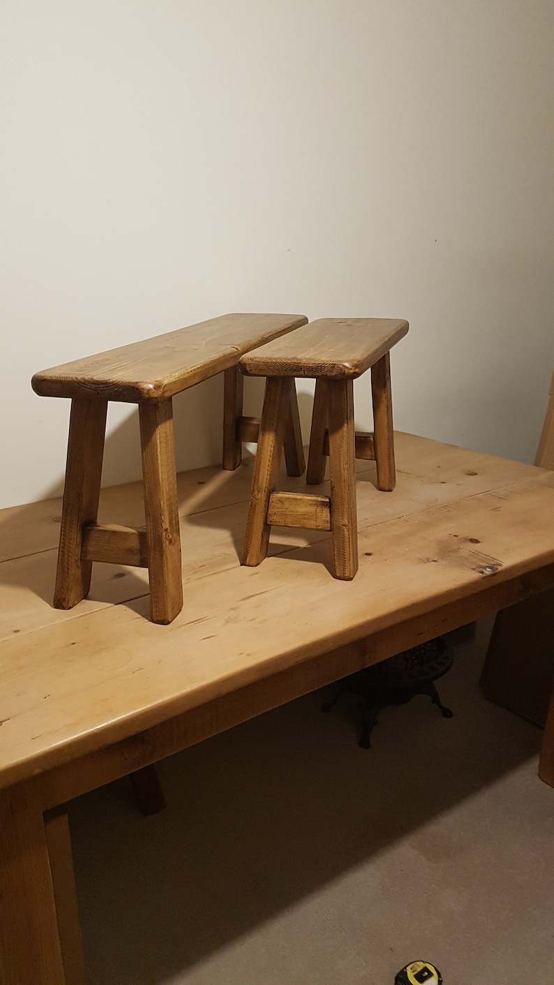 Narrow Rustic Wooden Milking Stool/ Bench - Etsy UK
