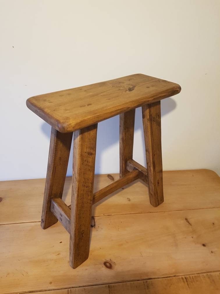Wooden Milking Stool Large/ Rustic Bench | Etsy