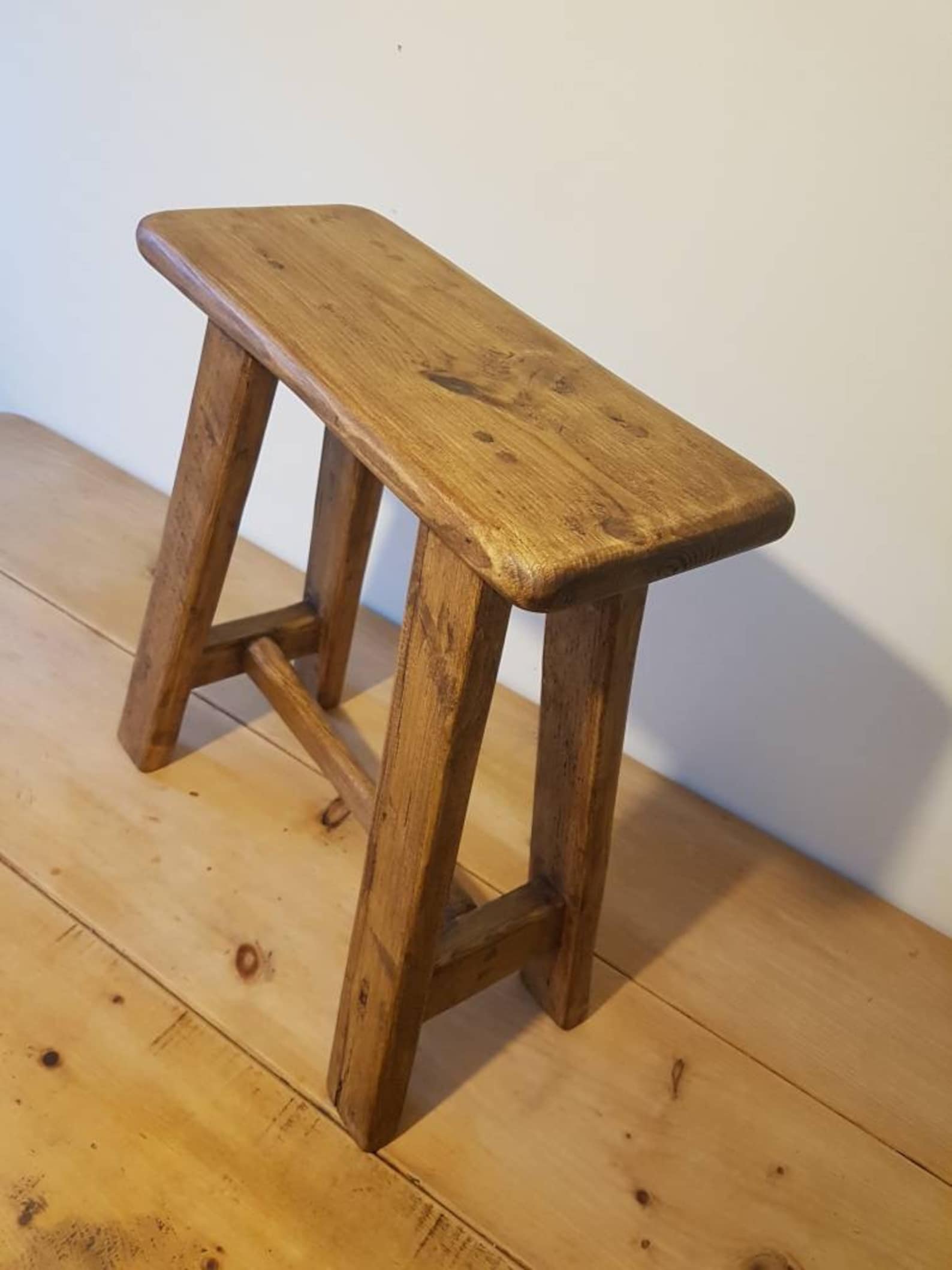 Wooden Milking Stool Large/ Rustic Bench | Etsy UK