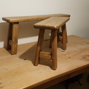 Narrow Rustic Wooden Milking Stool/ Bench - Etsy UK