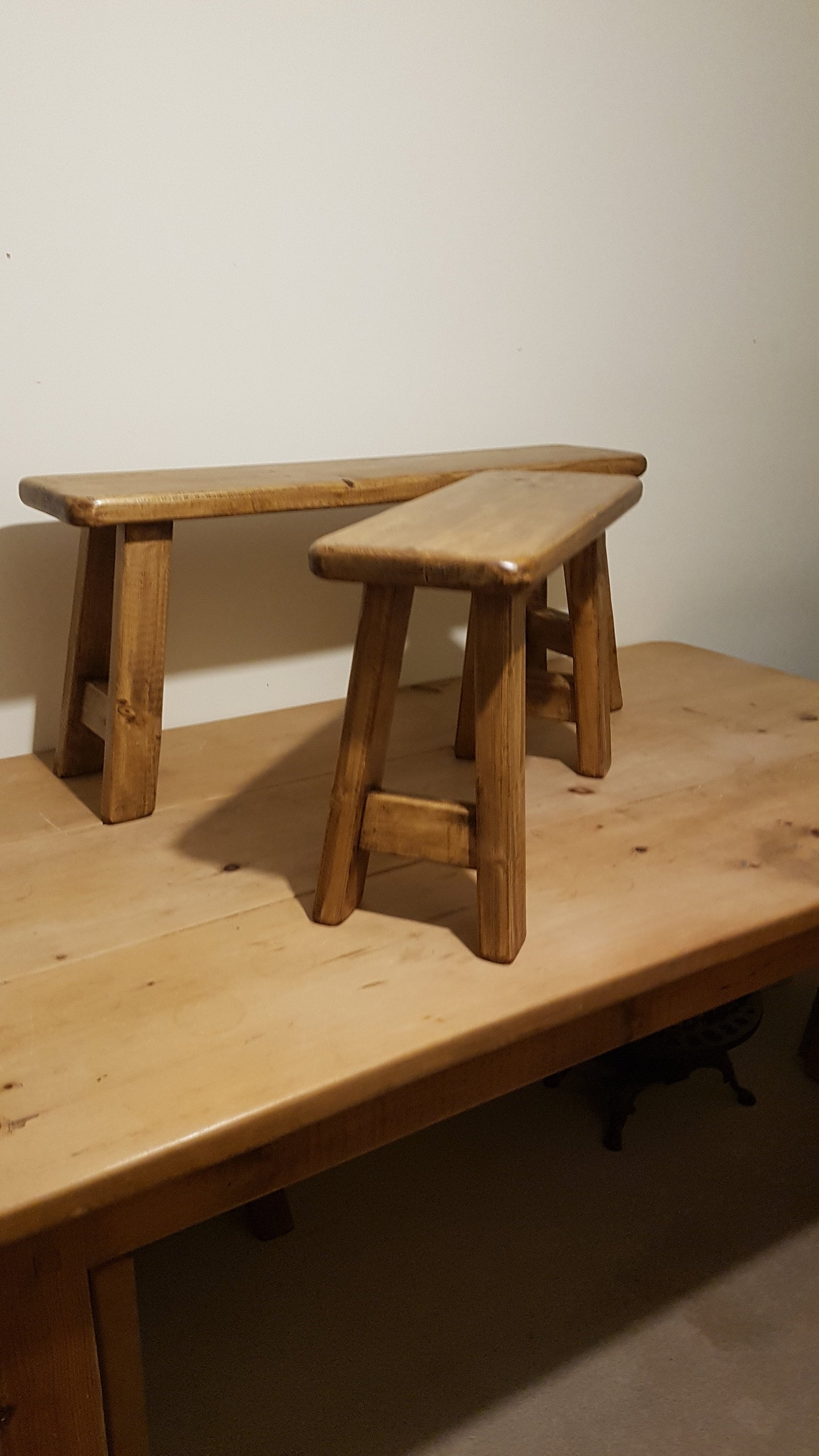 Narrow Rustic Wooden Milking Stool/ Bench - Etsy UK
