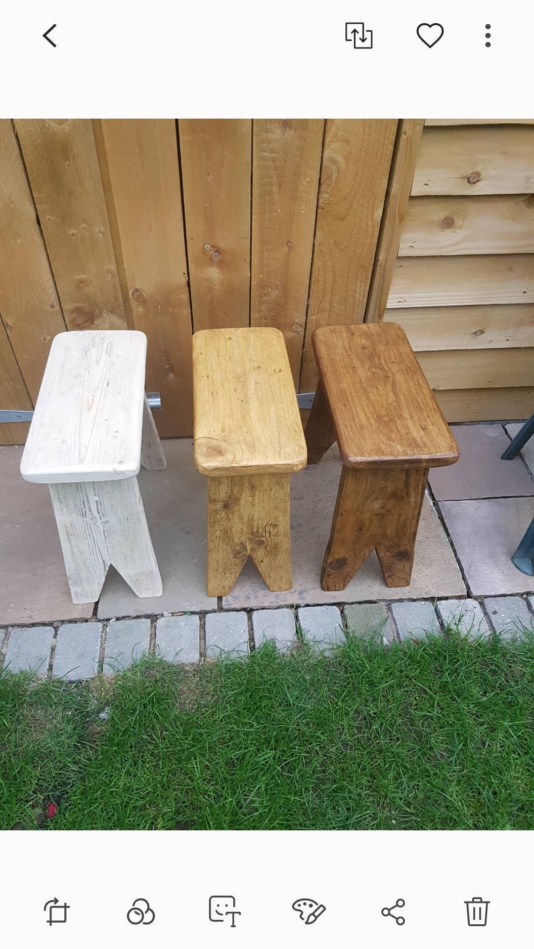 Rustic Wooden Milking Stool/ Bench - Etsy UK
