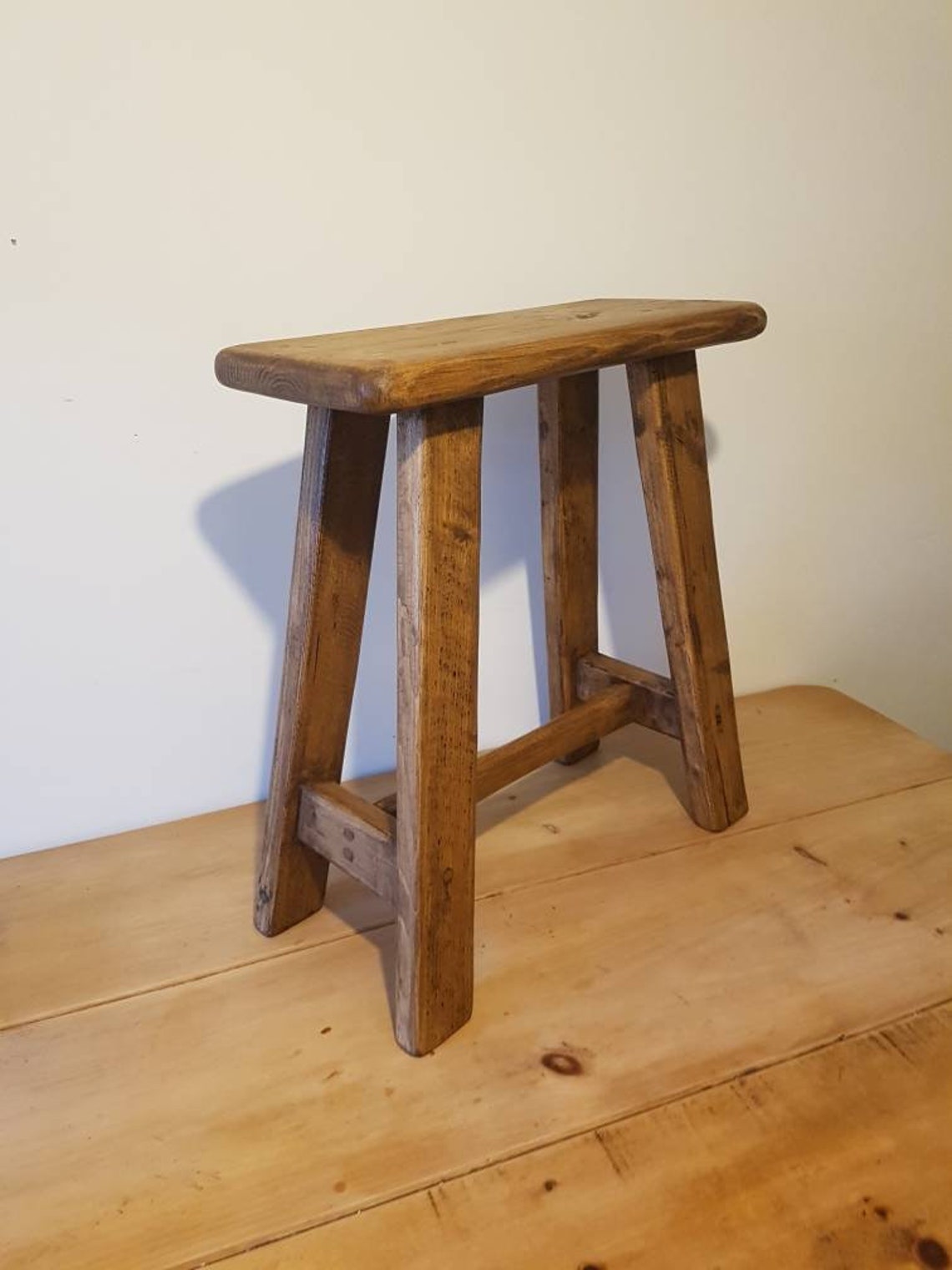 Wooden Milking Stool Large/ Rustic Bench | Etsy UK