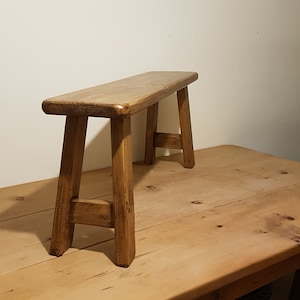 Narrow Rustic Wooden Milking Stool/ Bench - Etsy UK