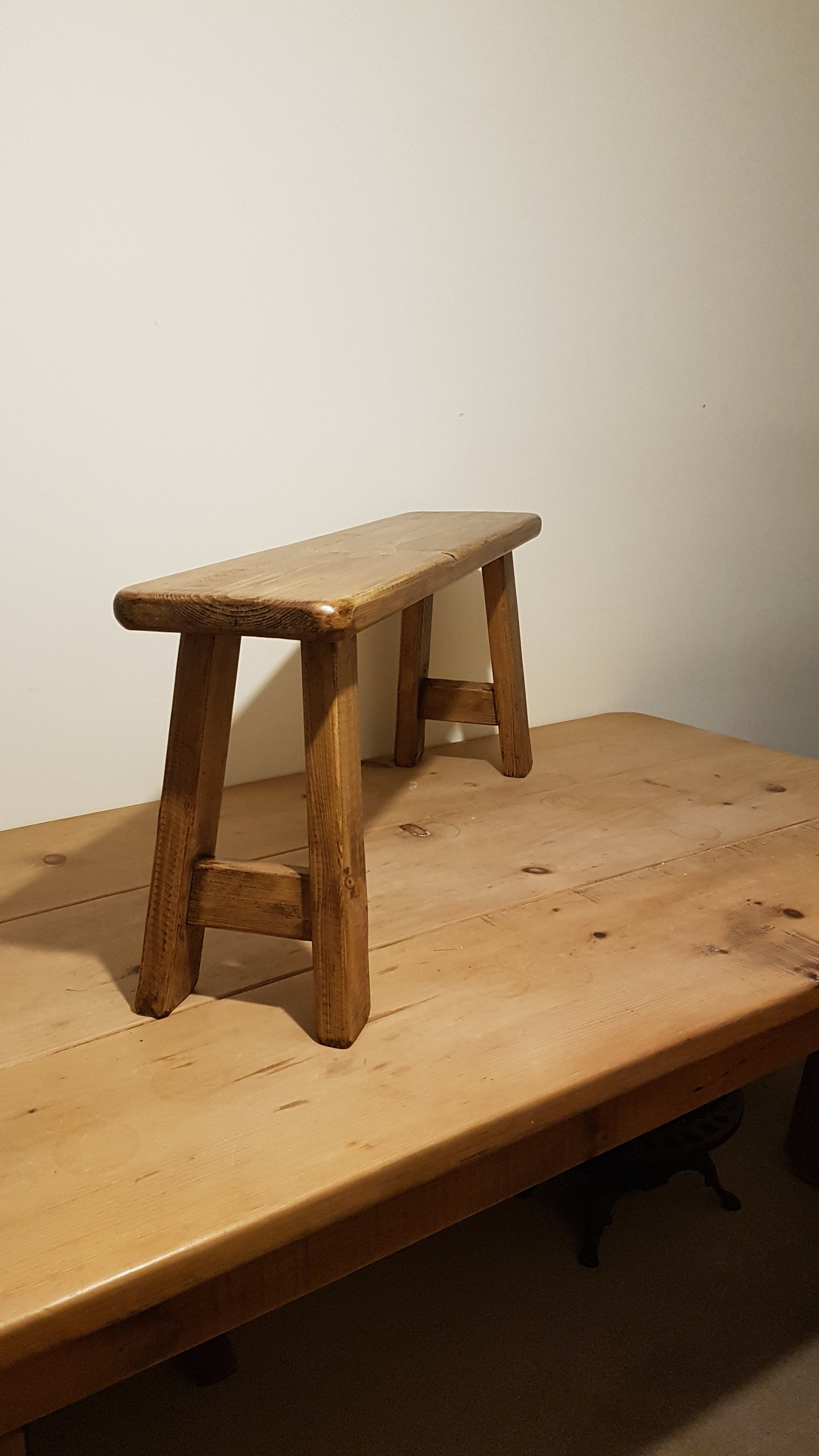 Narrow Rustic Wooden Milking Stool/ Bench - Etsy UK