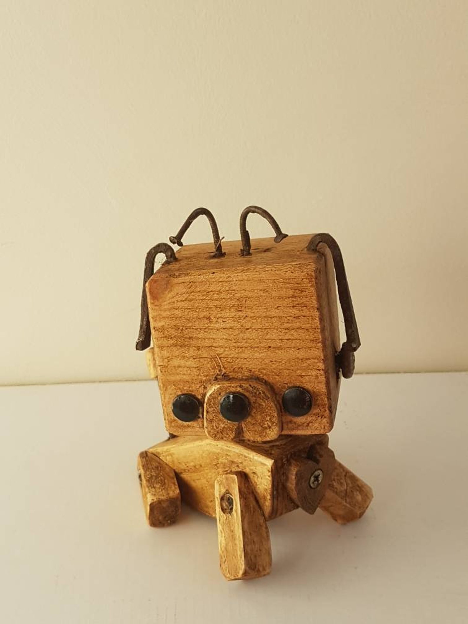 Wooden Robot Puppy Bot Rustic Toy Robot Wooden Figurine Wood - Etsy