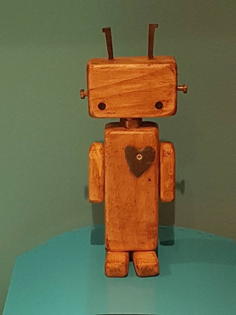 Wooden Robot Rustic Wood Model Robot Toy Figurine Desk Top Toy - Etsy