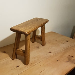 Narrow Rustic Wooden Milking Stool/ Bench - Etsy UK