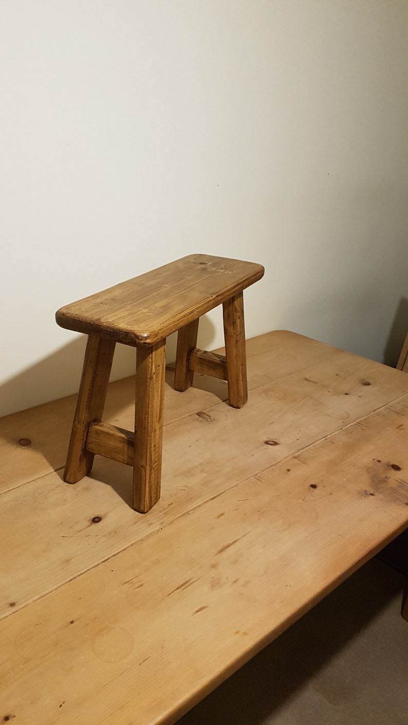 Narrow Rustic Wooden Milking Stool/ Bench - Etsy UK