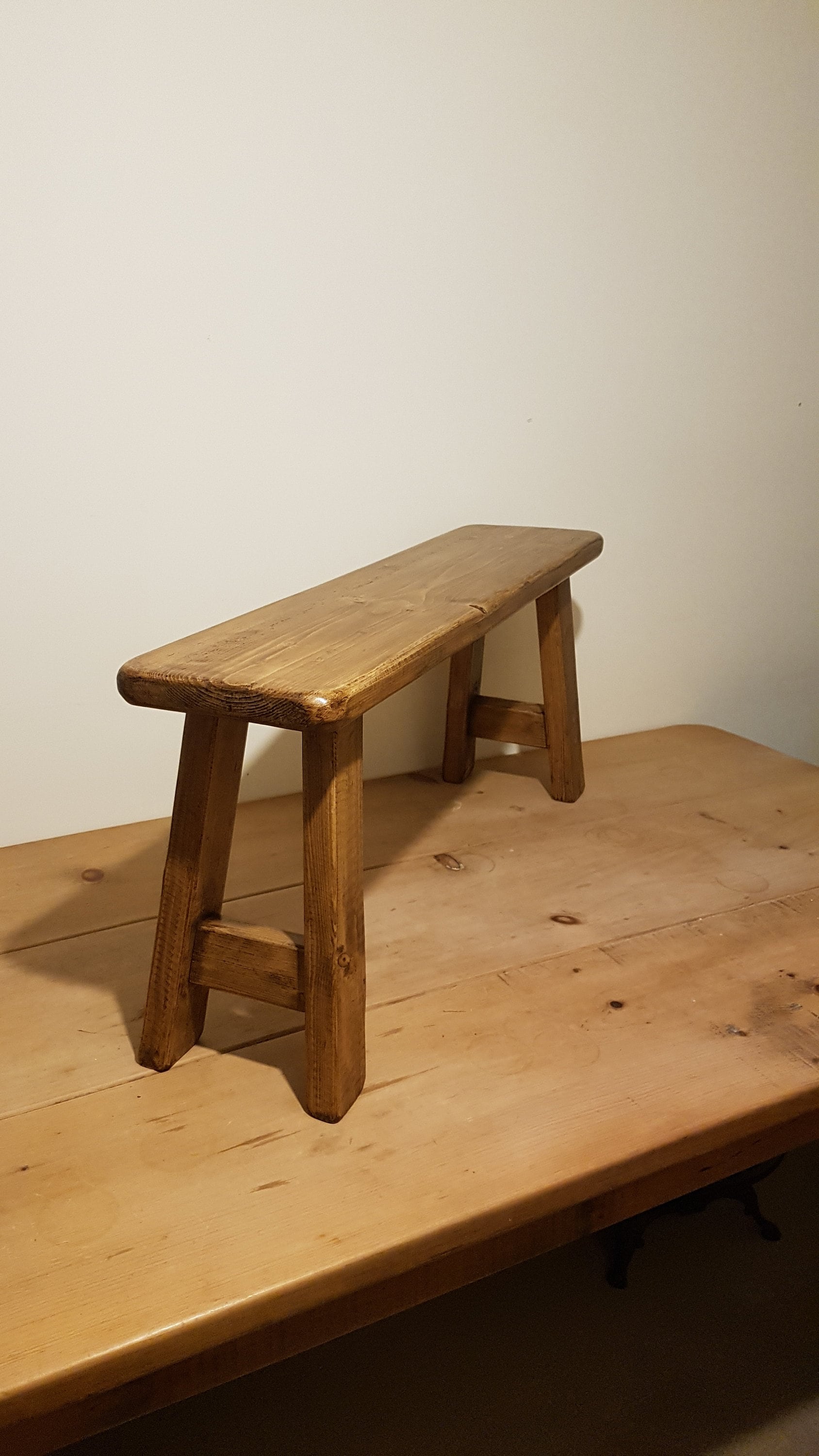 Narrow Rustic Wooden Milking Stool/ Bench - Etsy UK