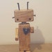 Wooden Robot Rustic Wood Model Robot Toy Figurine Desk Top Toy Wood ...
