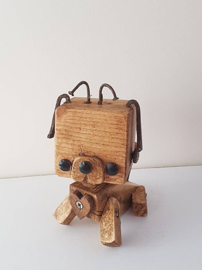 Wooden Robot Puppy Bot Rustic Toy Robot Wooden Figurine Wood - Etsy UK