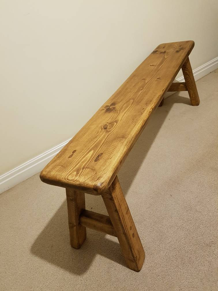 Rustic Wooden Milking Stool/ Bench - Etsy UK