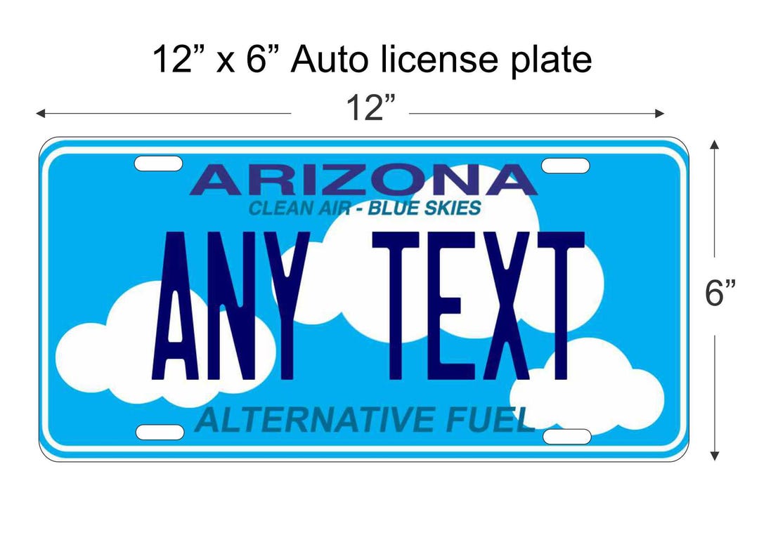 Arizona Alternative Fuel Replica License Plate Personalized With Your ...