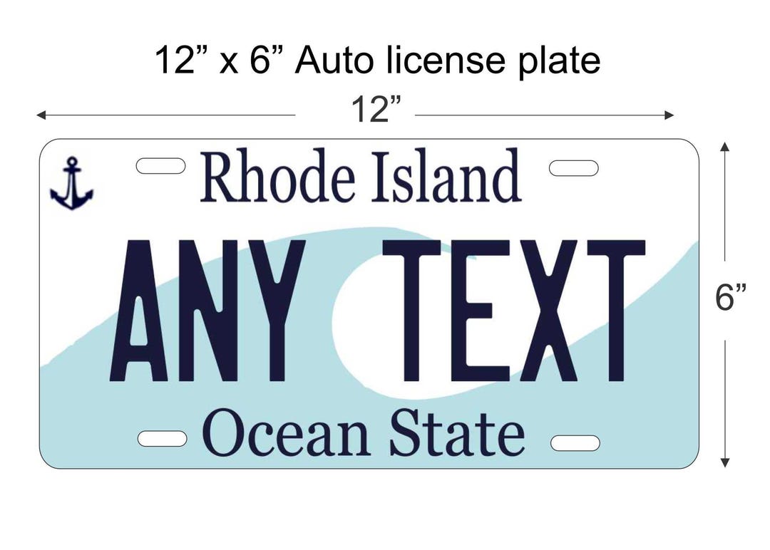 Rhode Island Replica License Plate Personalized With Your Text Custom ...
