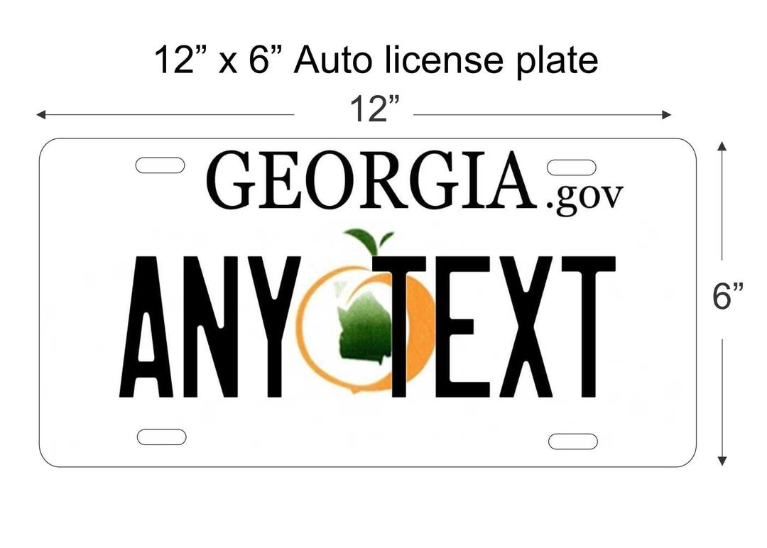 Georgia Replica License Plate Personalized With Your Text Custom Vanity ...