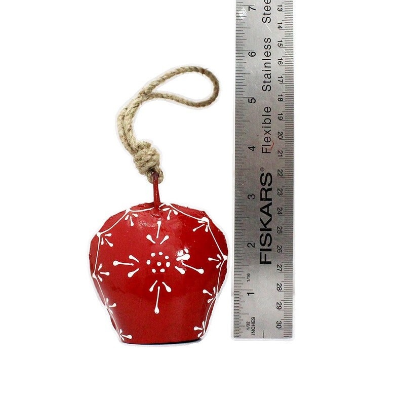 3 Semi Circle Hand Painted Cow Bells red Blue & White - Etsy