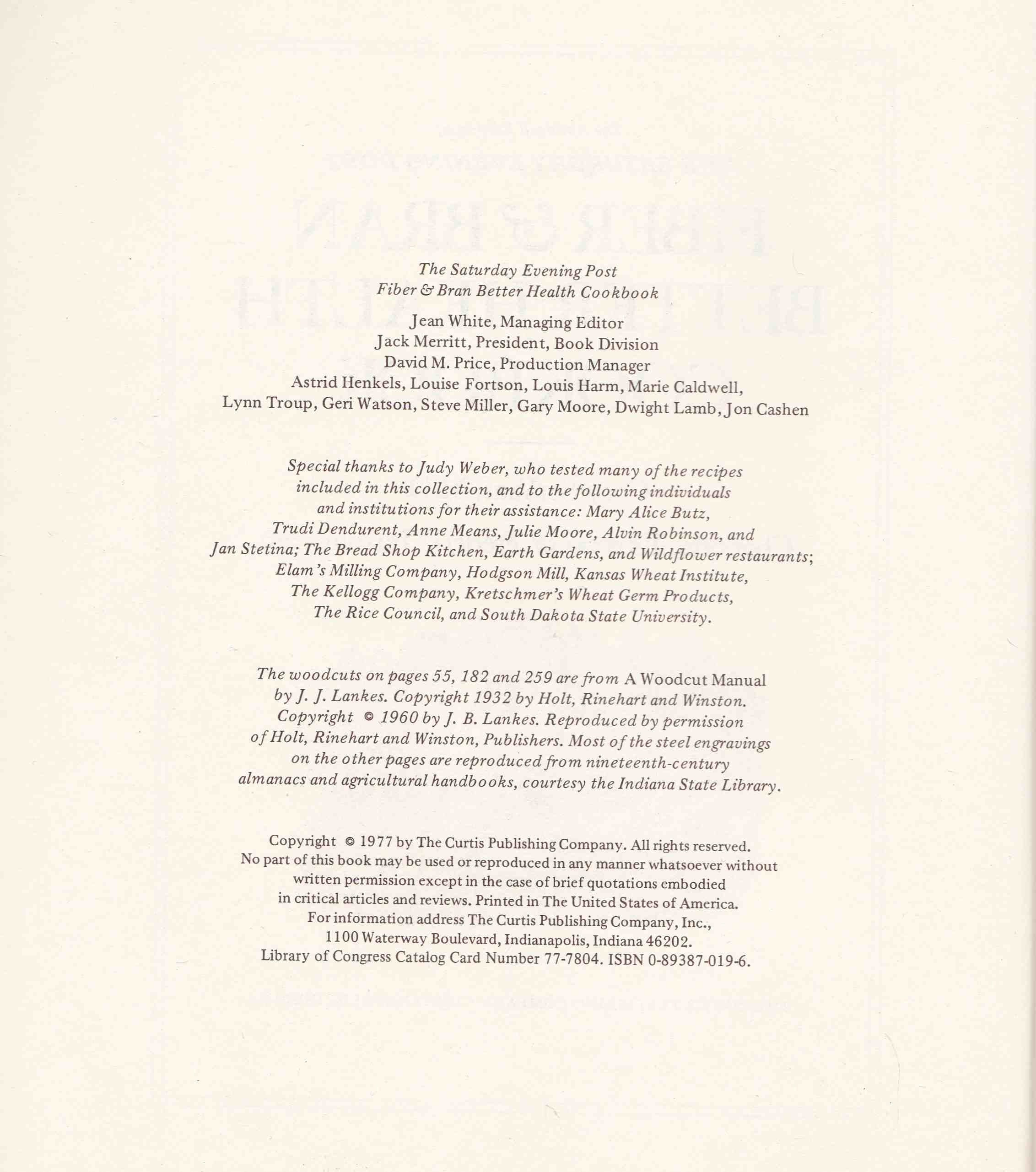 Fiber & Bran Better Health Cookbook abridged Edition by Cory Servaas, M ...