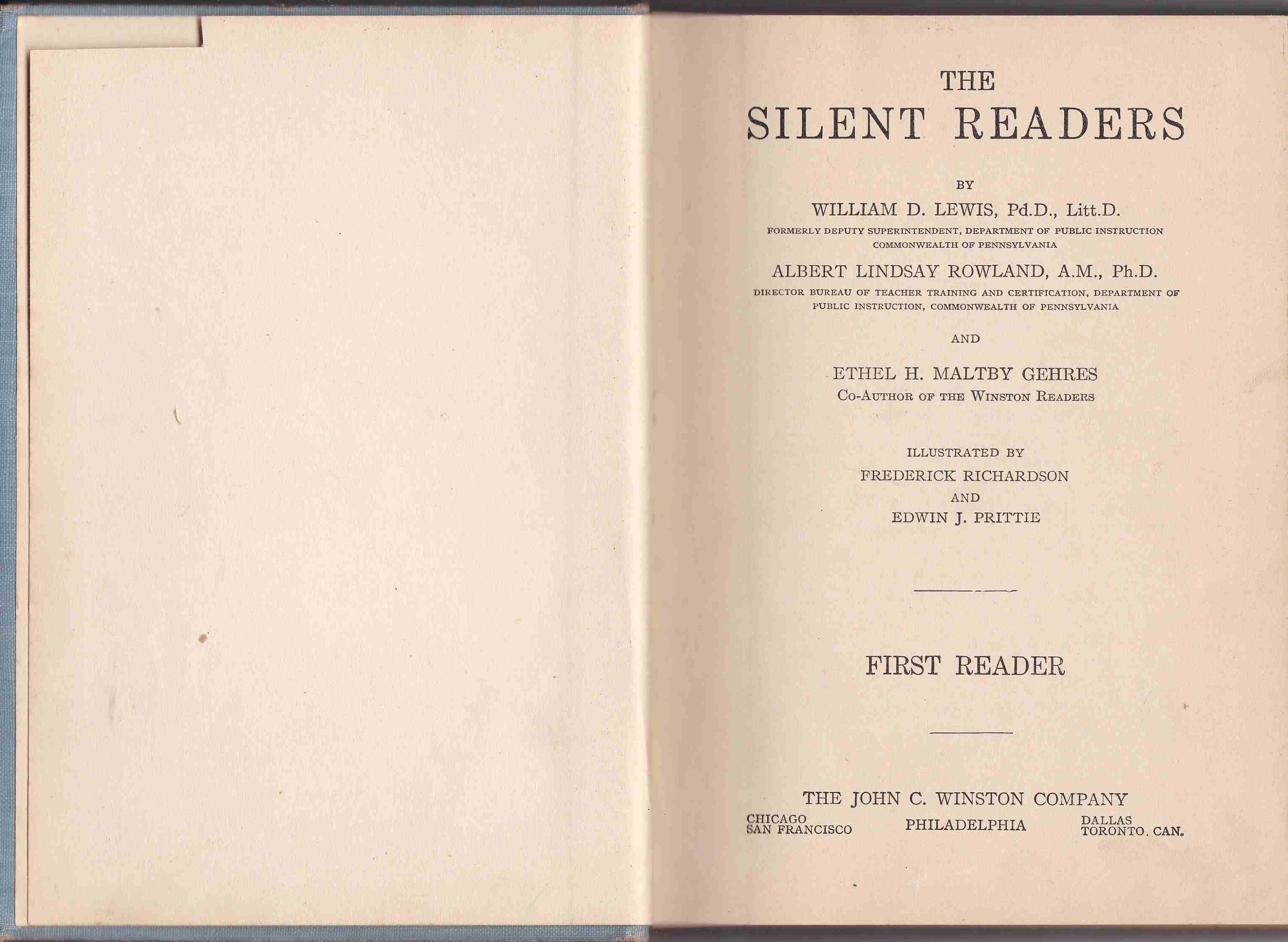 1926 Edition of the Silent Readers First Reader by Lewis and - Etsy