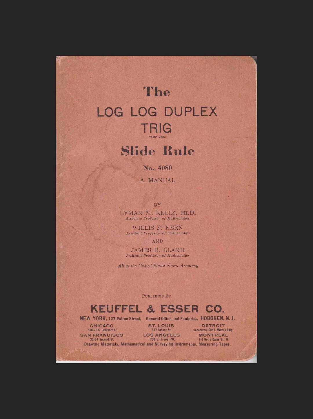 The Log Log Duplex Trig Slide Rule No. 4080 A Manual by Kells - Etsy