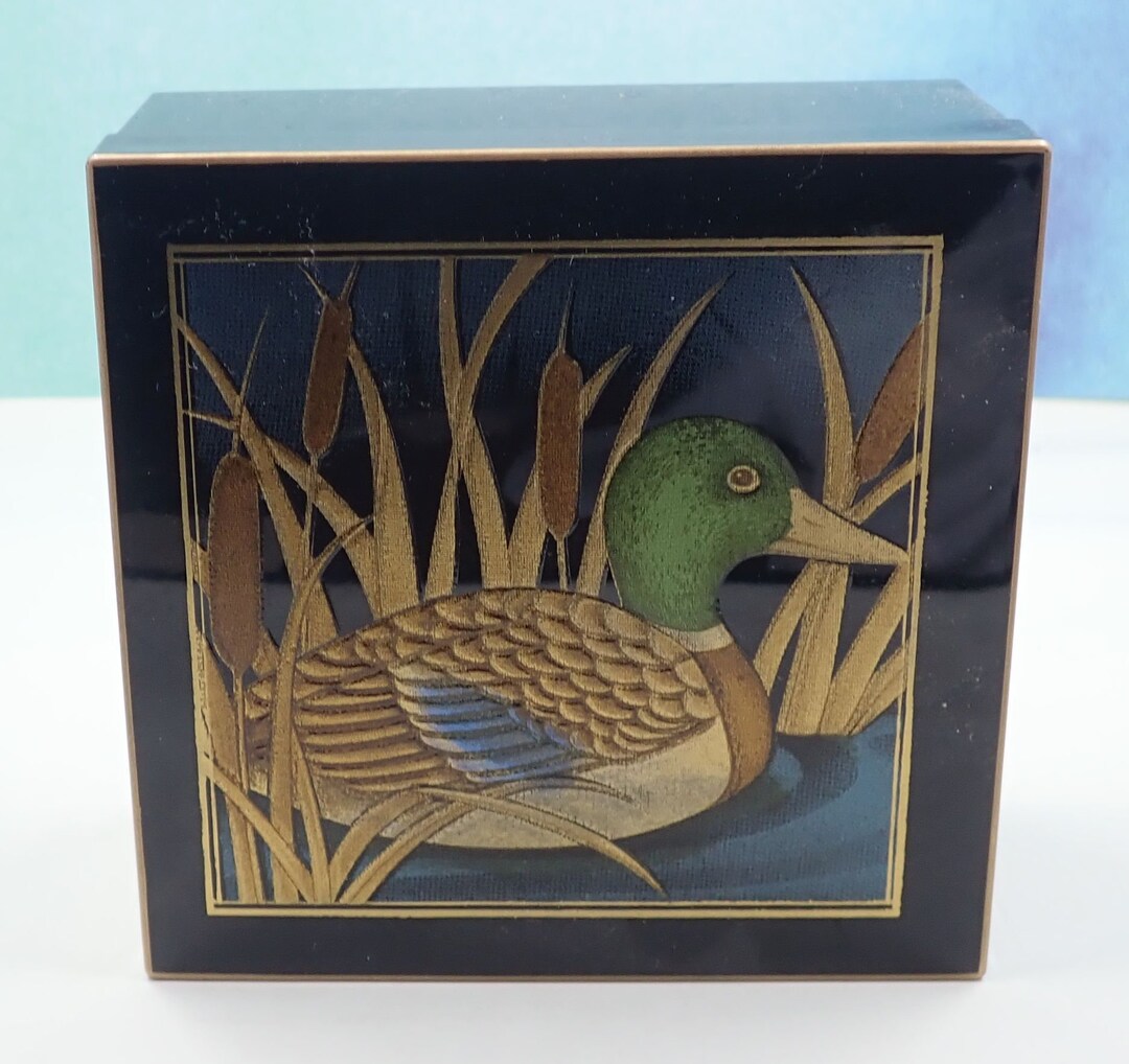 Vintage Otagiri golden Mallard Duck Coasters in Box - Etsy
