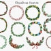 Christmas Frames Watercolor Clipart Holiday Greenery Wreath - Etsy