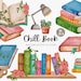 Chill Book Watercolor Clipart PNG Book Lover Sticker Print Cute Vintage ...