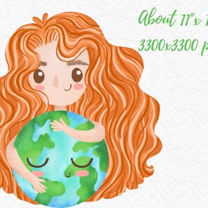 Earth Day Watercolor Clipart PNG Save the Earth Mother Earth | Etsy
