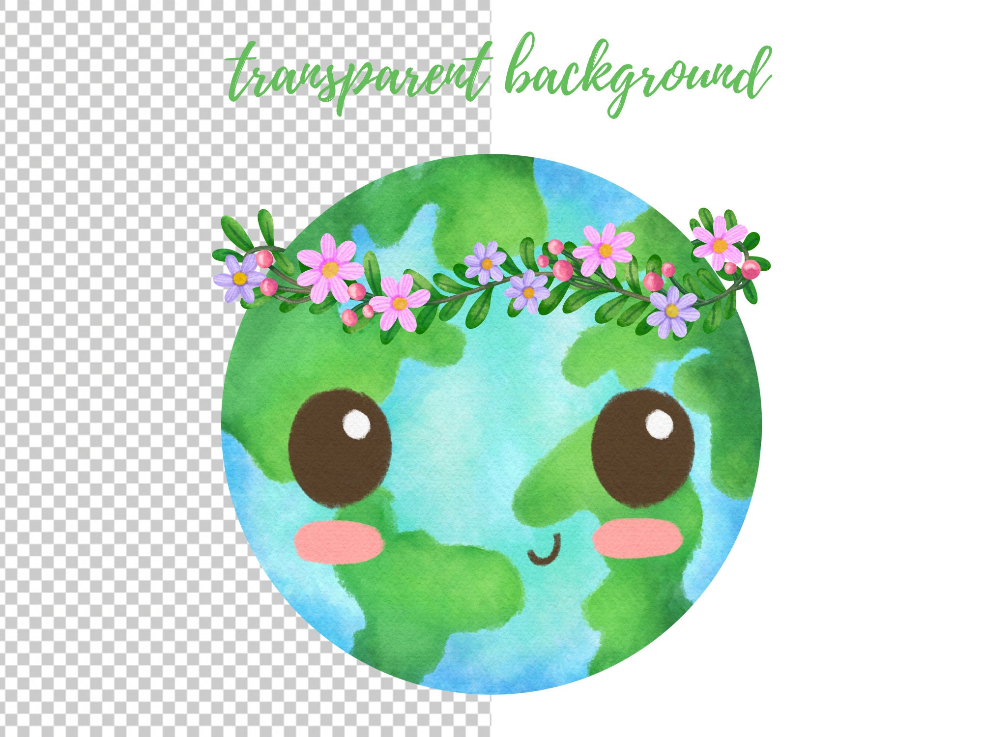 Earth Day Watercolor Clipart PNG Save the Earth Mother Earth Recycle ...